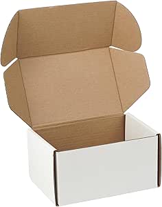 Amazon.com: 6"x4"x3" Shipping Boxes Set of 3, White Corrugated ...