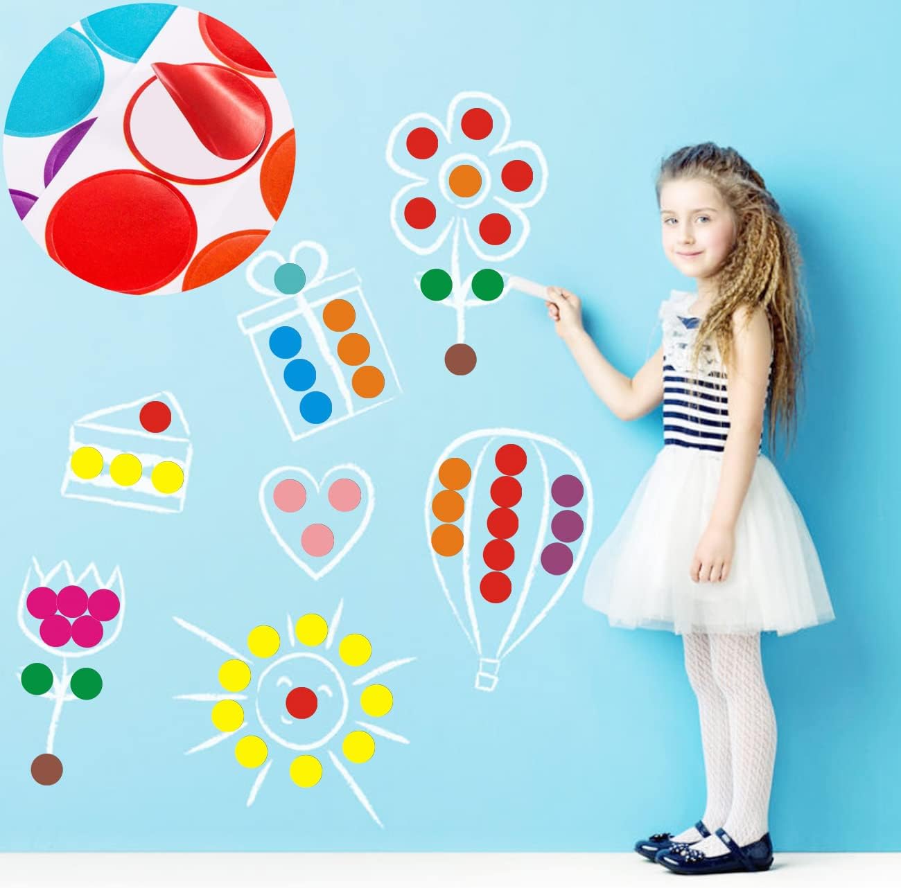 Buy 2100 PCS 3/4 Inch Dot Stickers Circle Color Coding Labels, 10 Color ...