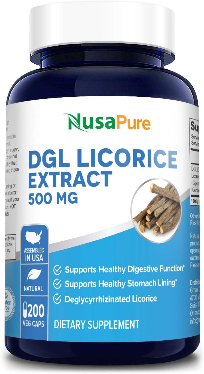 Amazon.com: DGL Licorice Extract 500 mg 200 Veggie Capsules (Vegan,Non ...