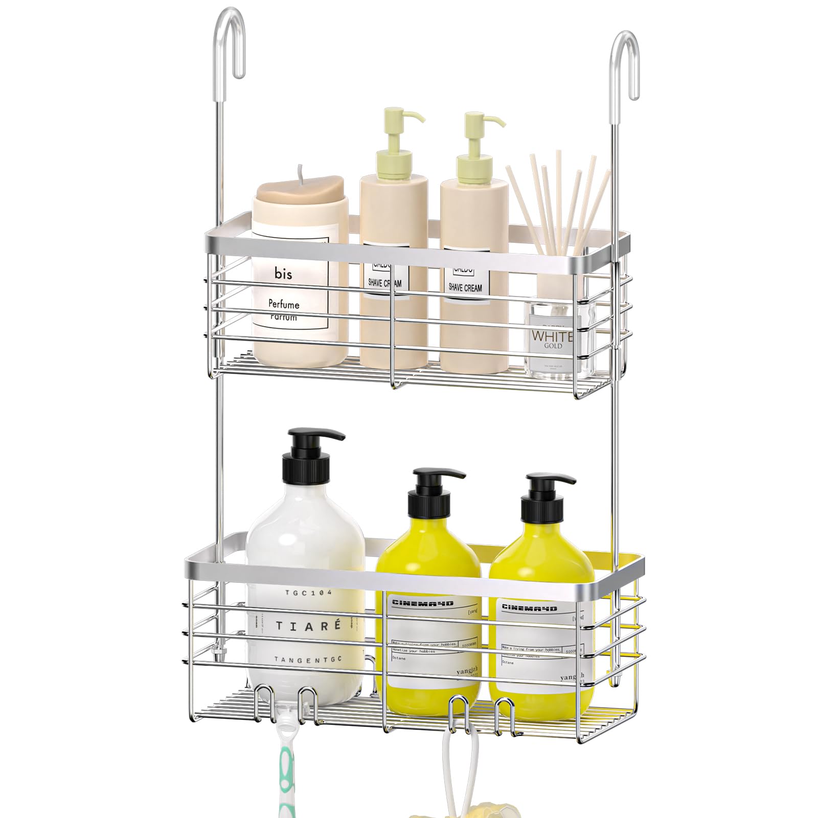 Amazon.com: DELLAN Hanging Shower Organizer, 2-Tier Shower Rack with ...