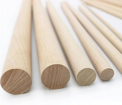 1x Dowels Rod Beech Wood Smooth Pegs 1m x 6mm for Craft Sticks DIY ...
