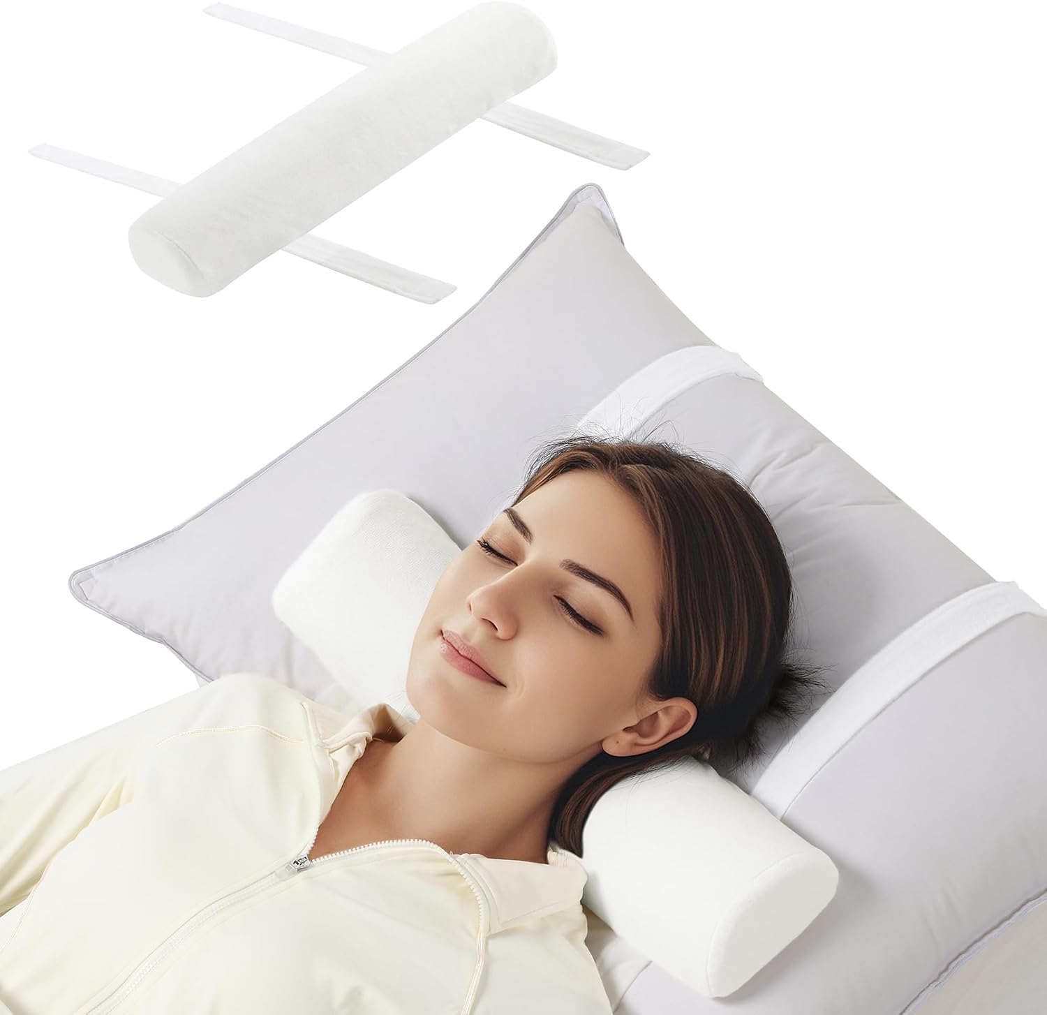 Amazon.com: HOMBYS Neck Pillow for Sleeping,Memory Foam Neck Roll ...
