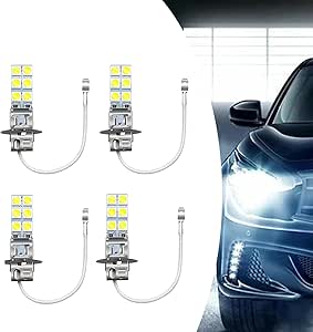 Amazon.com: leediga 4 PCS Car 6000K Led Light Bulbs, 360 Degrees Fog Lights, Daytime Running ...