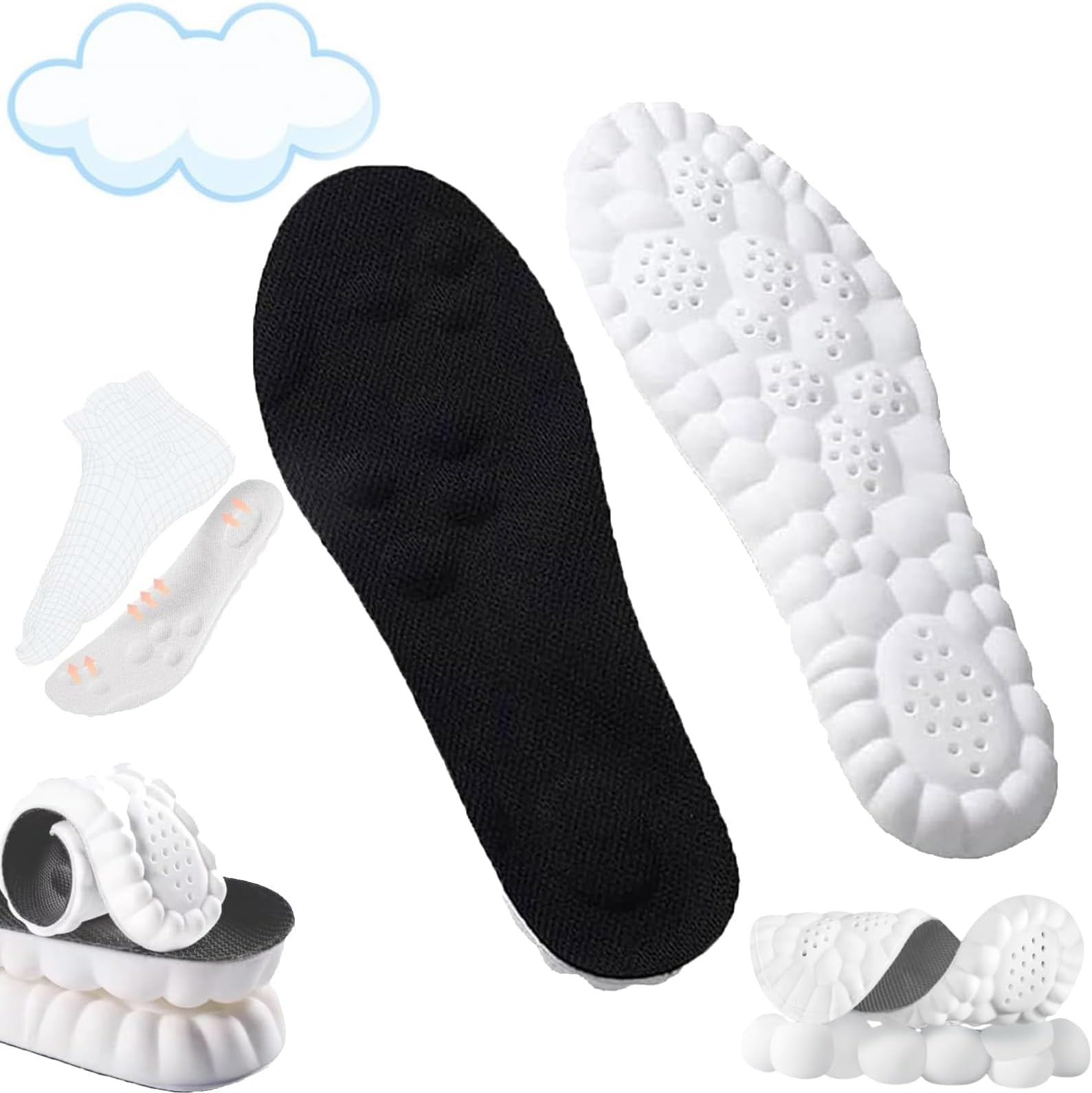 Amazon.com: 4D Insoles - 4D Cloud Technology Insole - Super Soft, Ultra ...