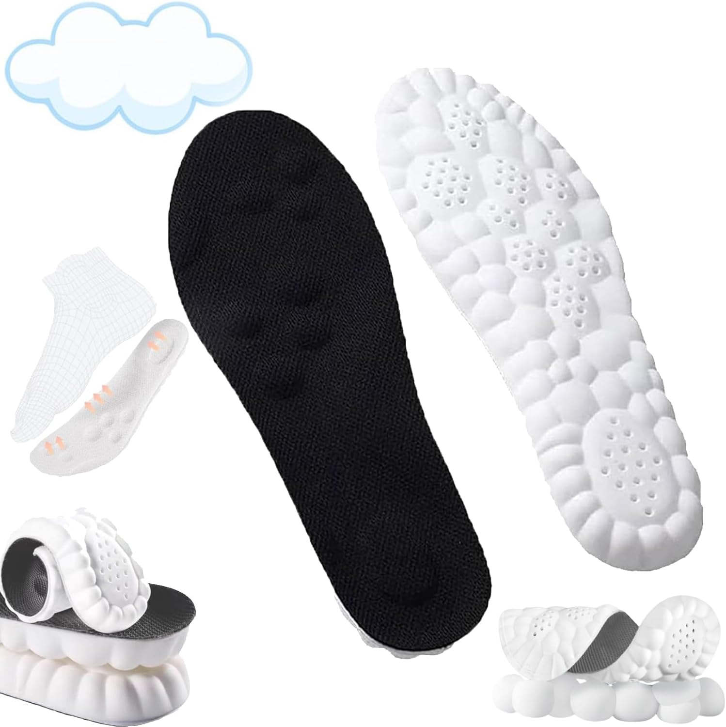 Amazon.com: 4D Insoles - 4D Cloud Technology Insole - Super Soft, Ultra ...