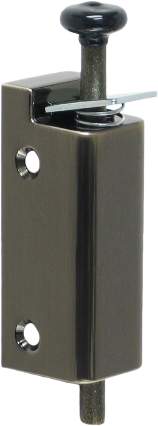 FPL Sliding Door Lock Security Foot Bolt in Antique Brass - Quickly and ...