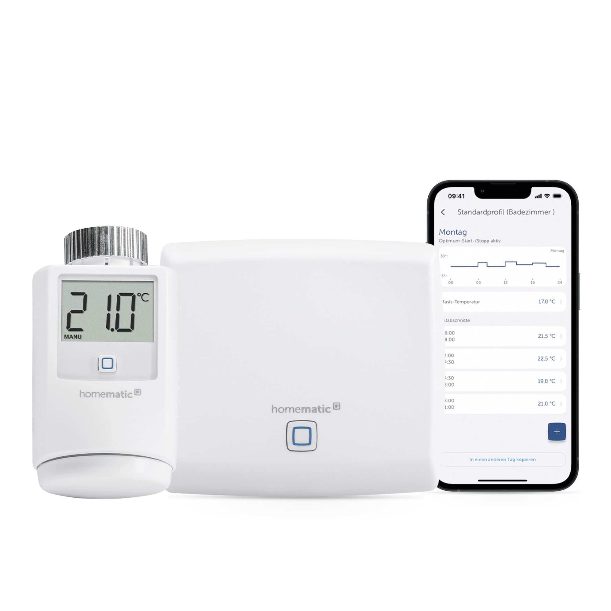 Homematic IP Smart Home Starter Set Mini Heizen – Standard, Digitale Steuerung Heizung + App ...