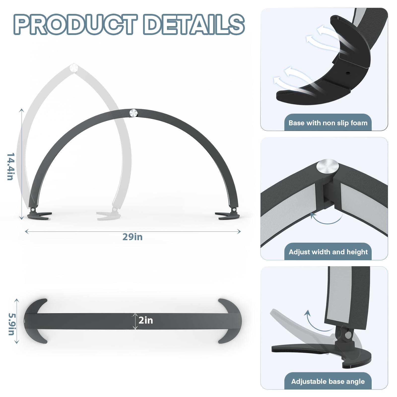 Snapklik.com : MYSWEETY Half Moon Light For Nail Desk, 29 Foldable Led ...