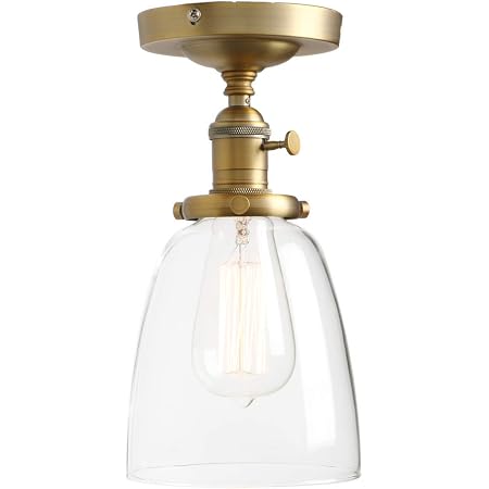 Permo Vintage Industrial Semi Flush Mount Ceiling Light Fixture Pendant ...