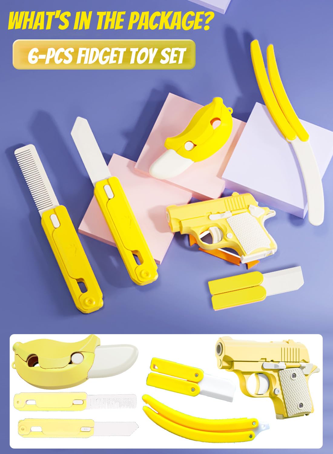 Snapklik.com : Fidget Gun Toy, Fidget Blaster Gun 1911 Titan Stress ...