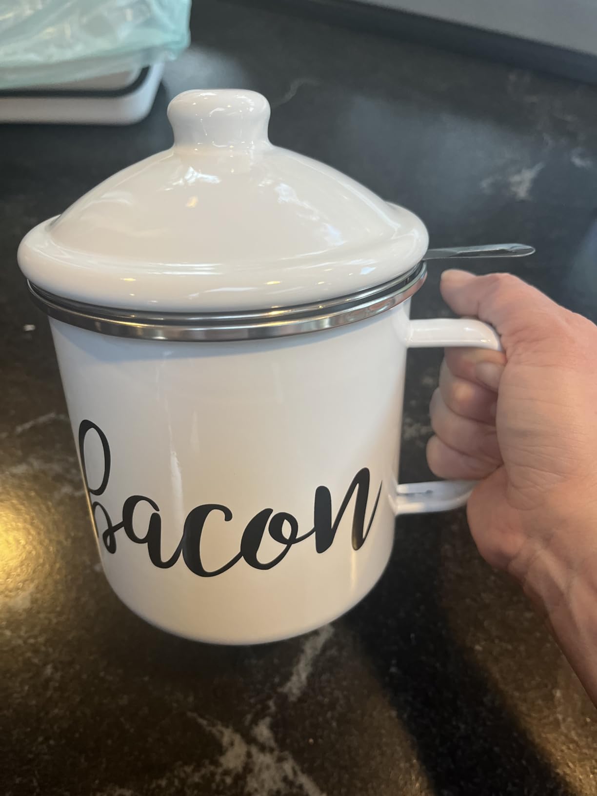 Amazon.com: OGERY Bacon Grease Saver with Strainer, 46oz Large Capacity ...