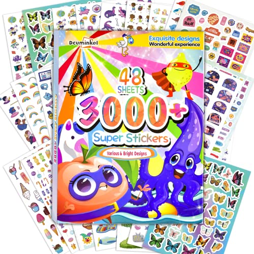 Stickers for Kids, Dcuminkel 3000+ Cute Stickers, 48 Sheets Super ...
