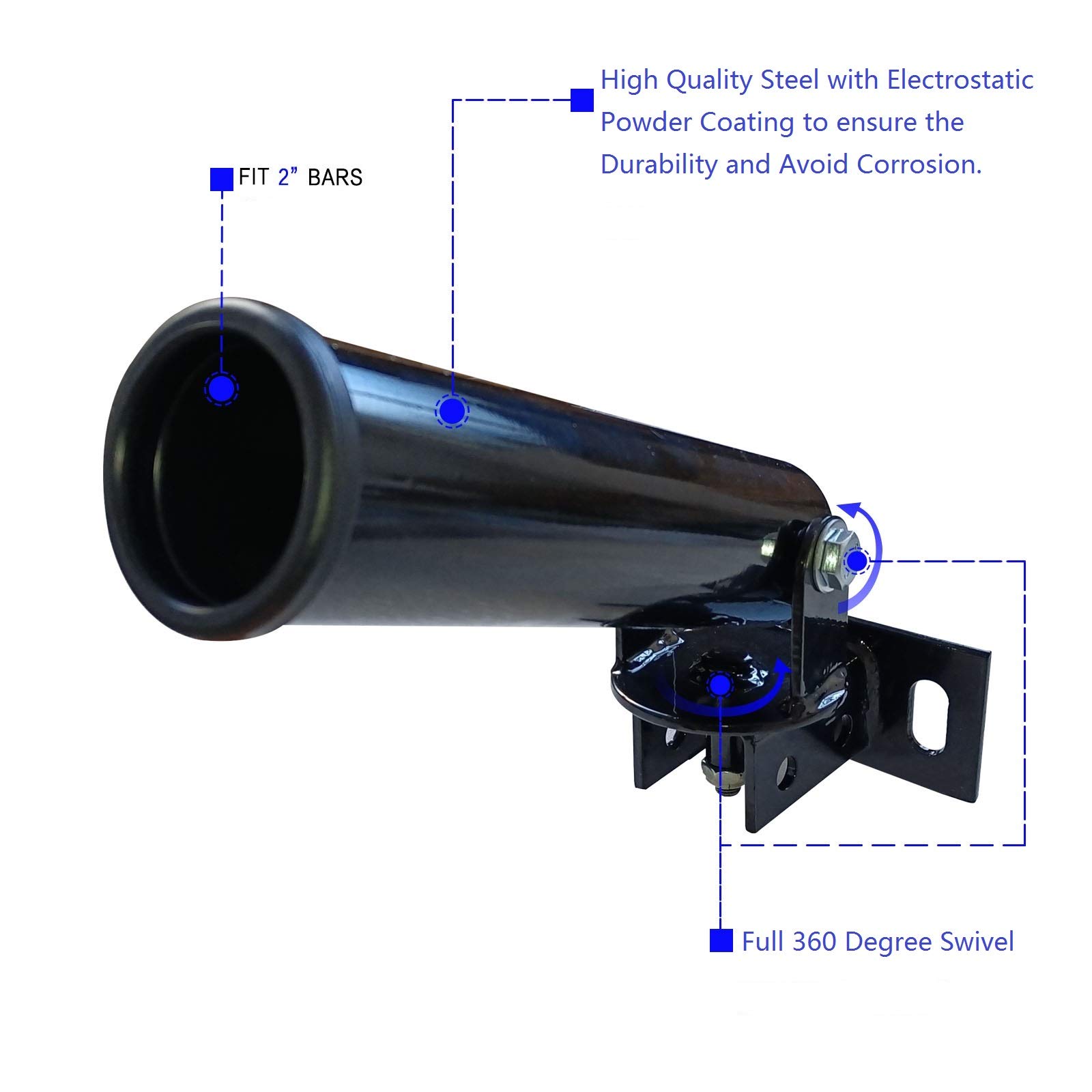 MARSAFIT Wall Mount Post Landmine Attachment for Barbell Bar with 360 ...