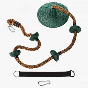 Amazon.com: Climbing Rope Disc Swing for Kids – 6.5 ft Tree Swing Rope ...