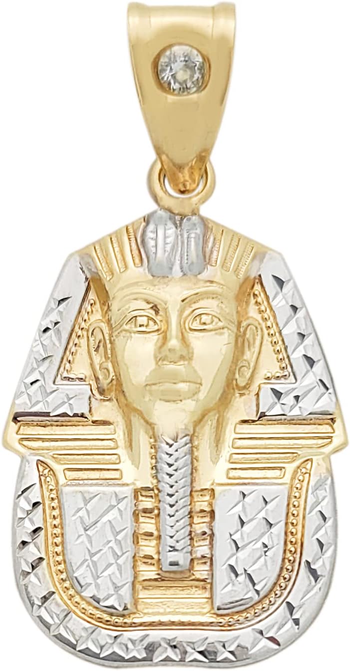 Amazon.com: AMZ Jewelry 10k Yellow Gold Egyptian Pharaoh Pendant Gold ...