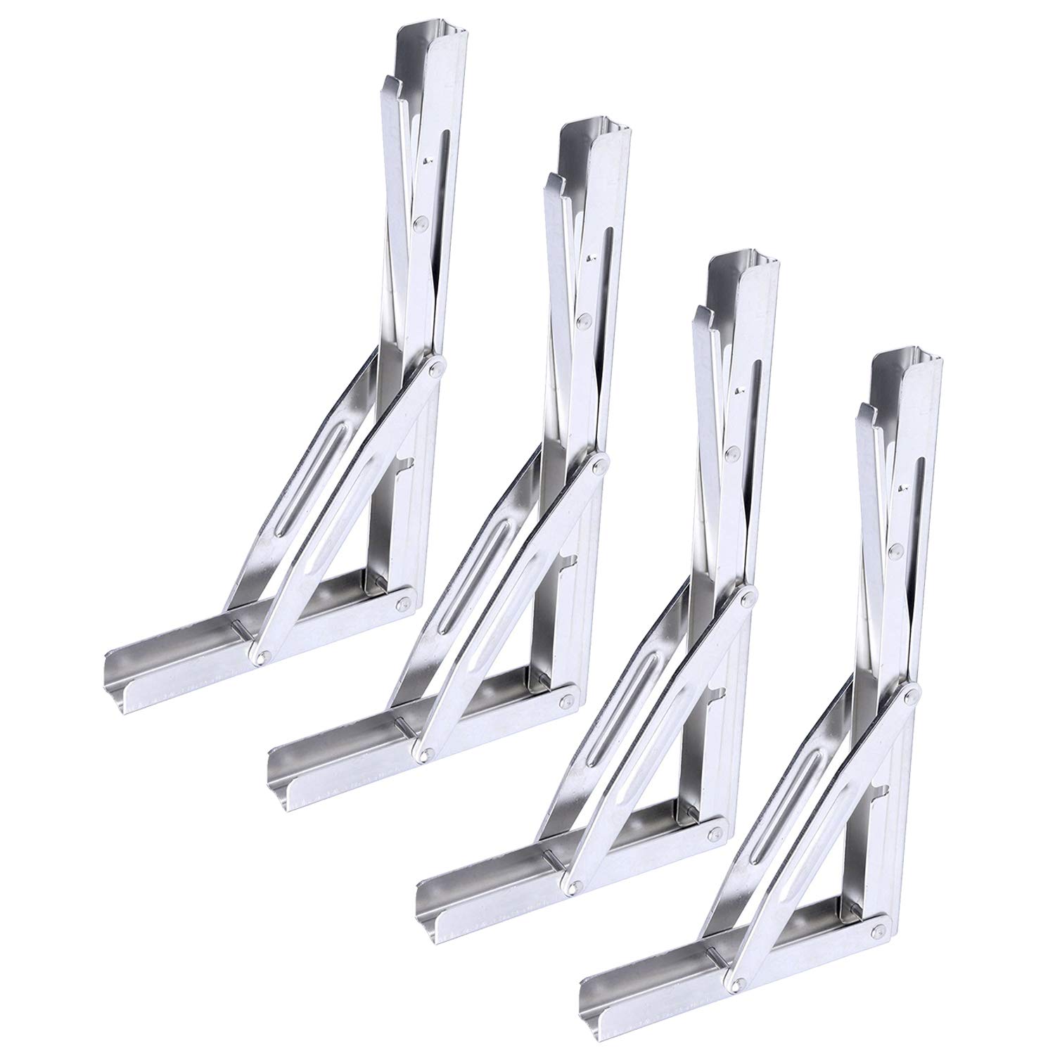 Amarine Made 4Pcs Heavy Duty Polished Stainless Steel Folding Shelf ...