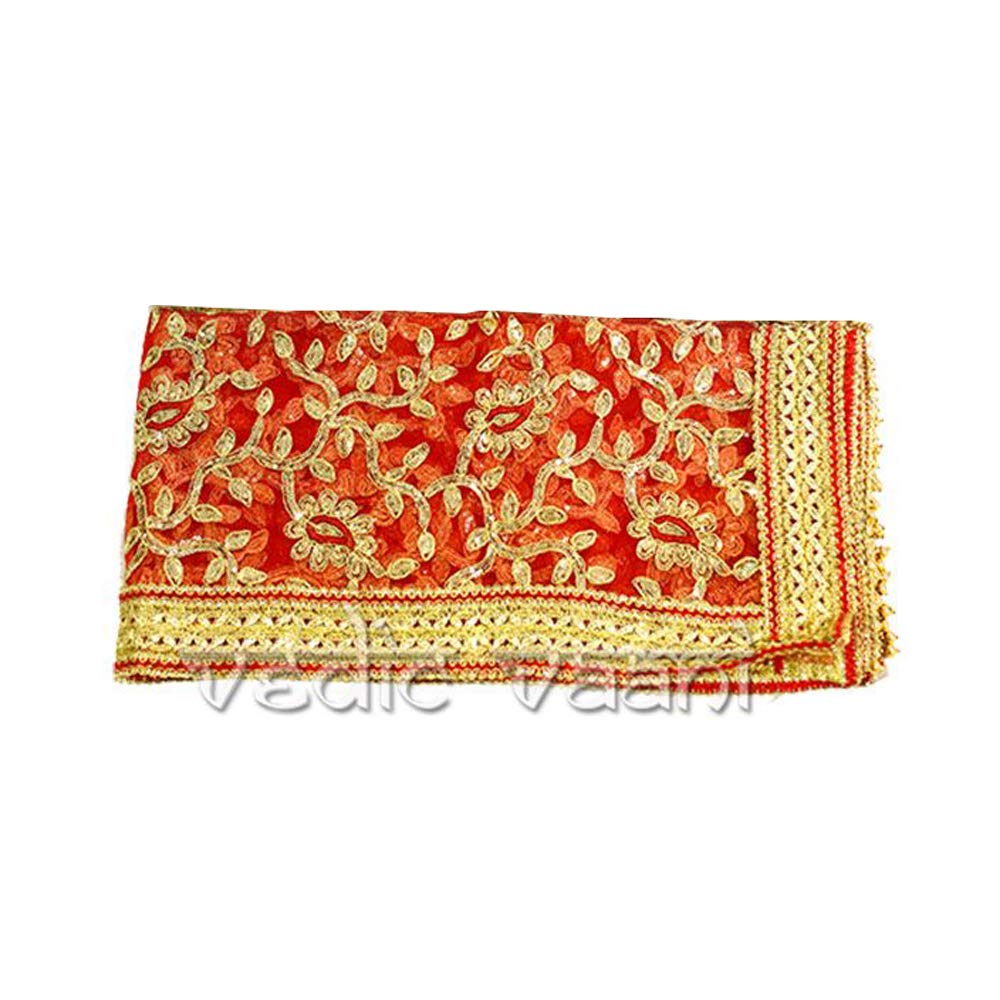 Buy Vedic Vaani Red MATA Ki, Devi Net Dupatta, Chunri|Hindu Puja ...