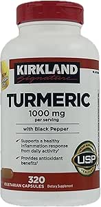 Amazon.com: Kirkland Signature Turmeric with Black Pepper, 1000mg (320 ...