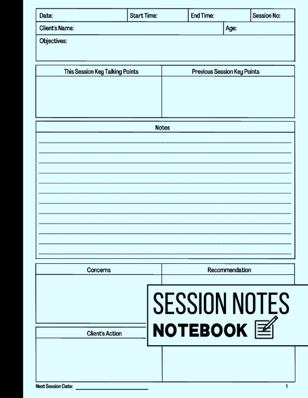 Session Notes Notebook: Log Book For Therapists, Counselors and Coaches ...