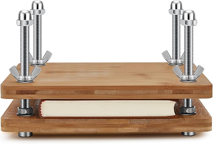 Amazon.com : Juexica Wooden and Bamboo Book Press, Portable Book ...