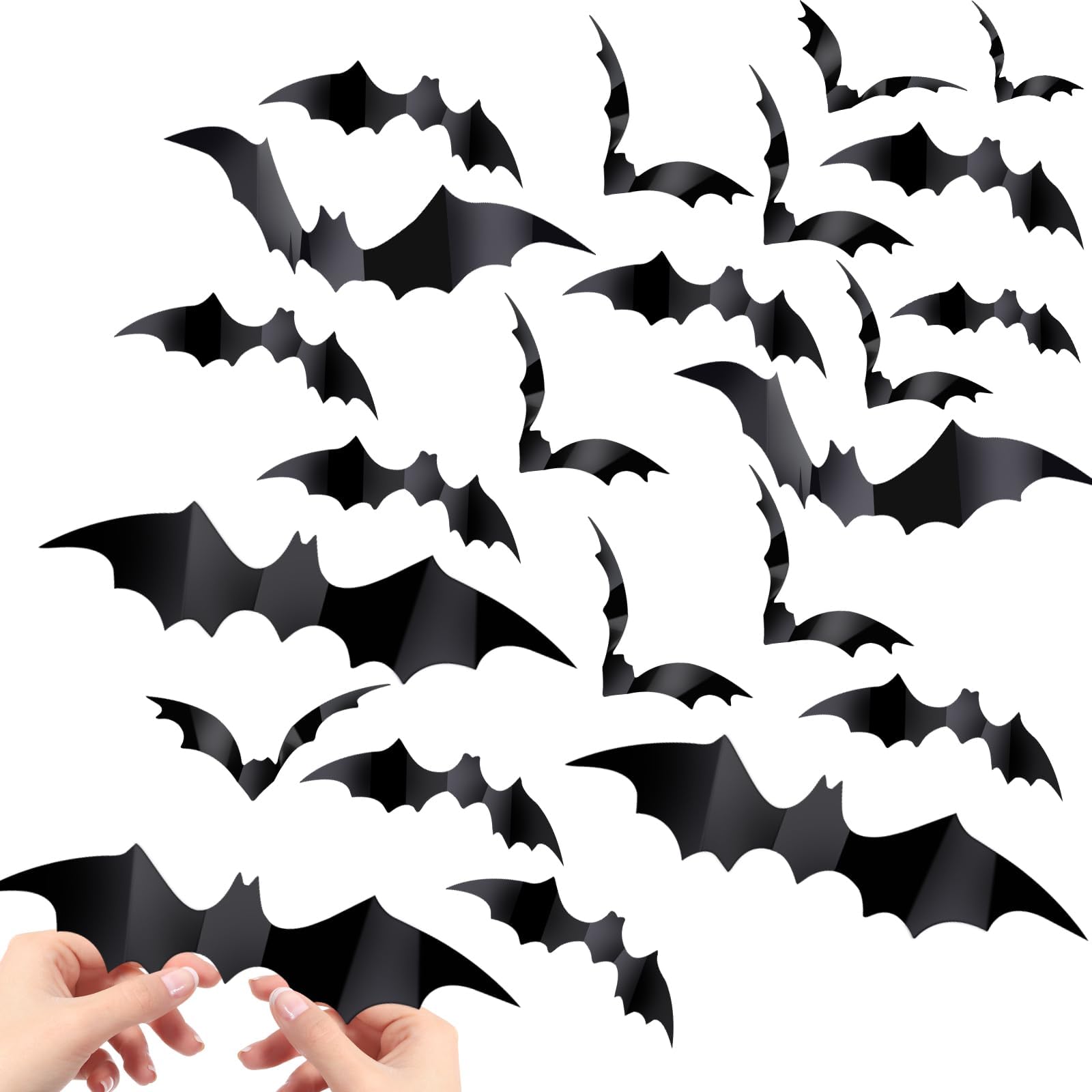 Amazon.com: Yighaw 60PCS Bat Decor, Halloween Room Decor, 4 Different ...
