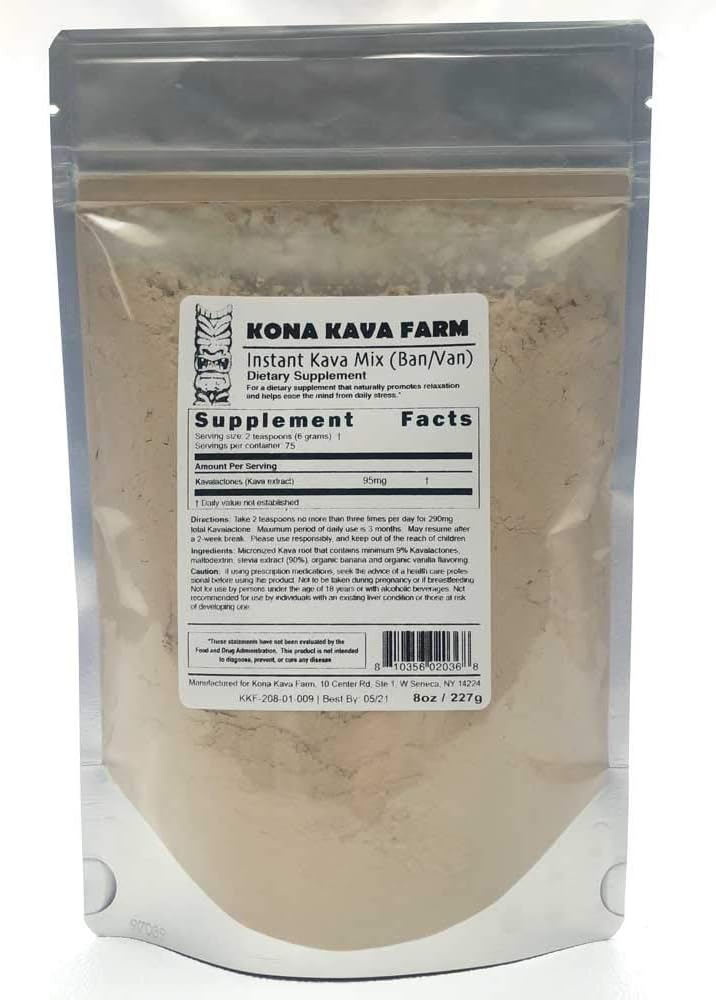 Kona Kava Farm Instant 9% Kavalactone Powder Mix, Supplement Drink ...