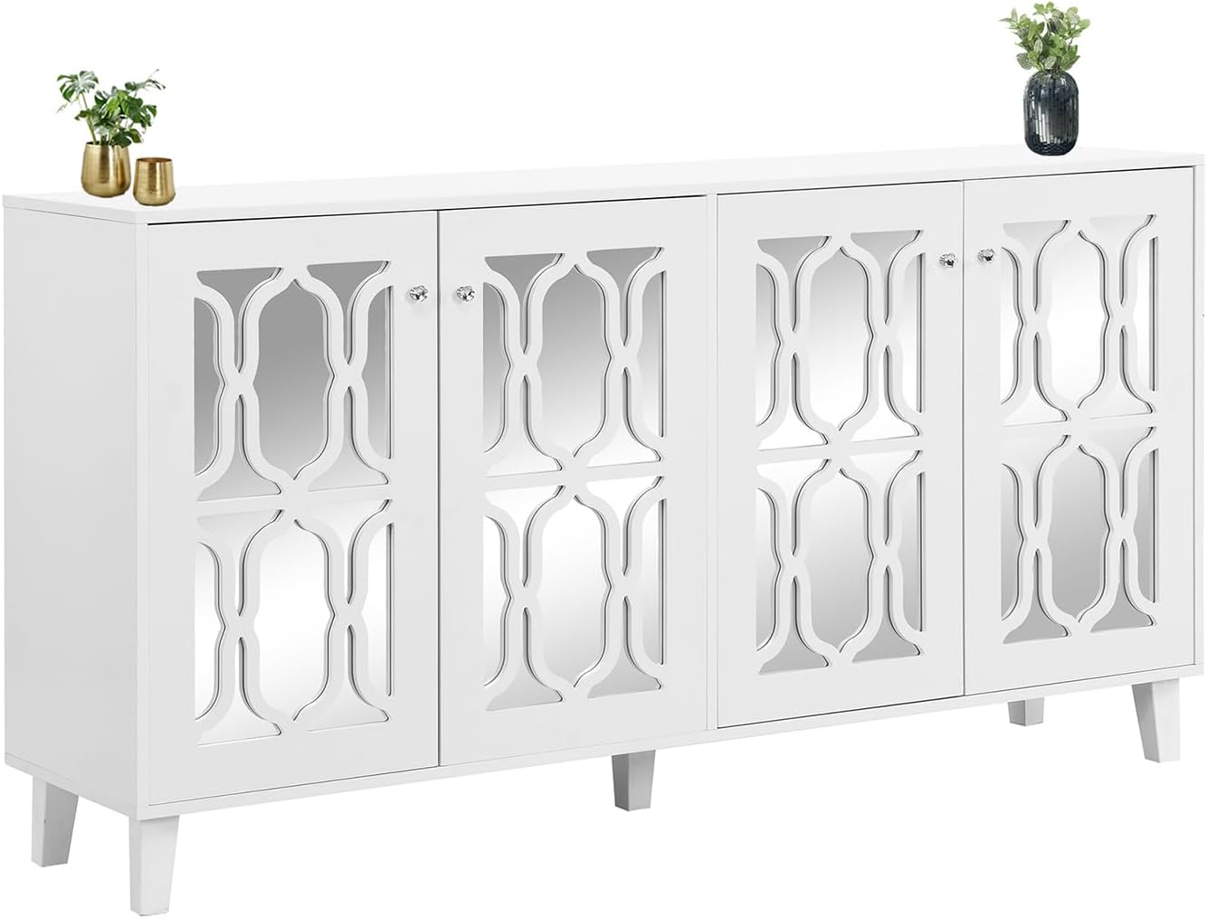 Amazon.com - ZLECTIO Retro Buffet Sideboard Cabinet with 4-Door ...