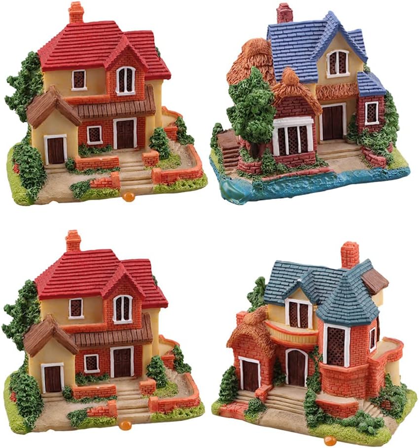 Amazon.com : AMOYER 1pc Mini Resin House Miniature Cartoon House Fairy ...