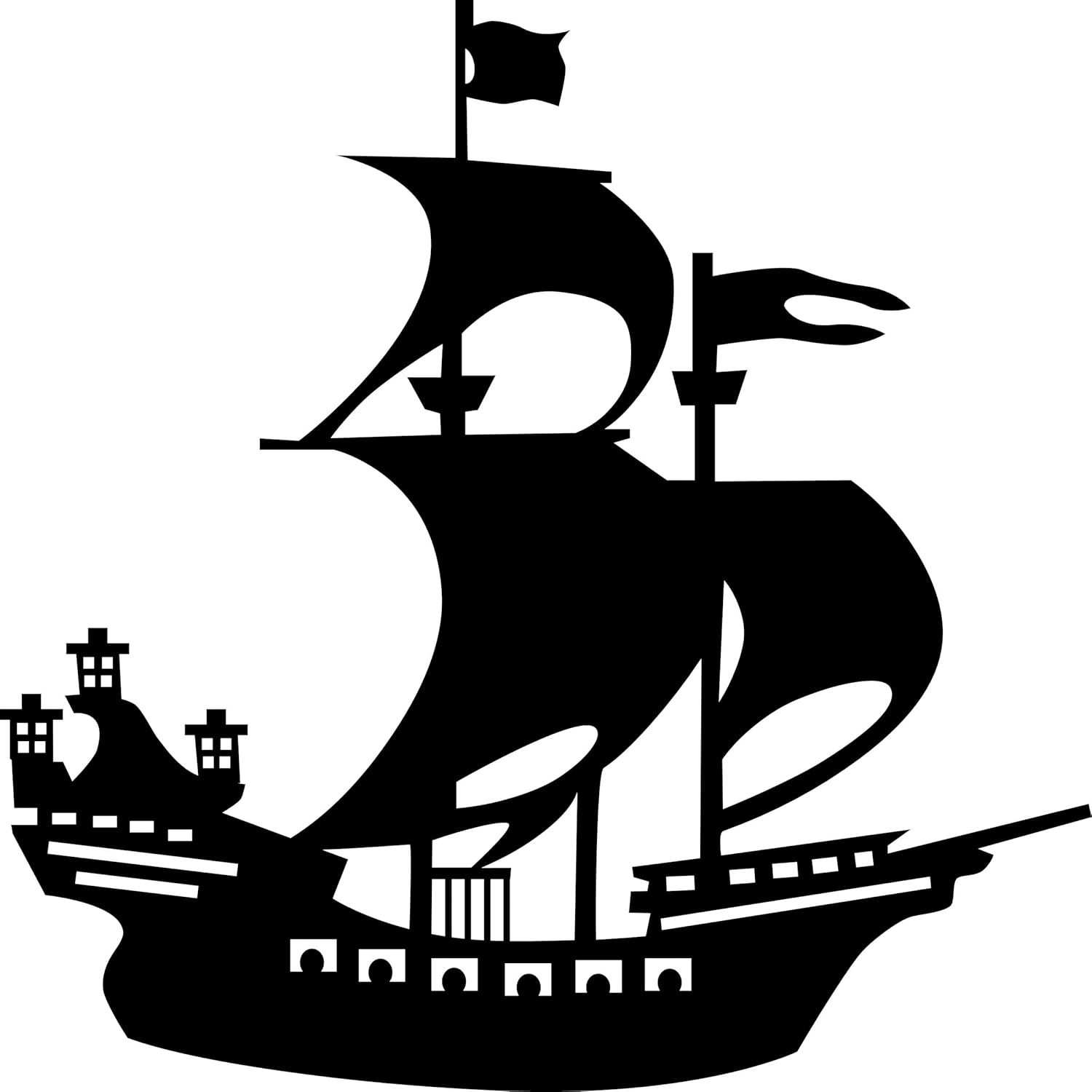 Pirate Ship Vinyl Decal Sticker for Car/Window/Wall (Black Gloss ...