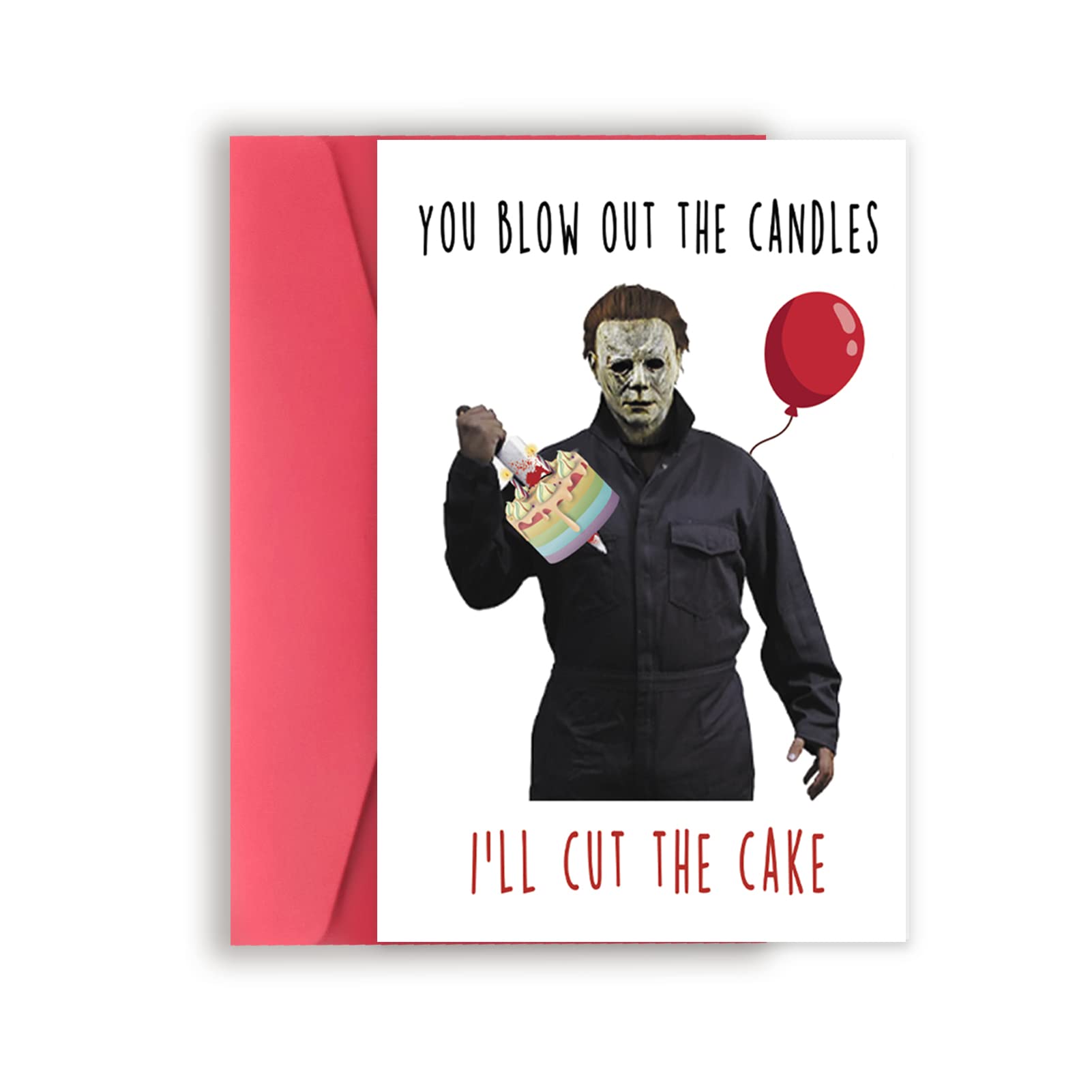 Amazon.com : BENNLOOS Horror Themed Birthday Card Decorations for ...