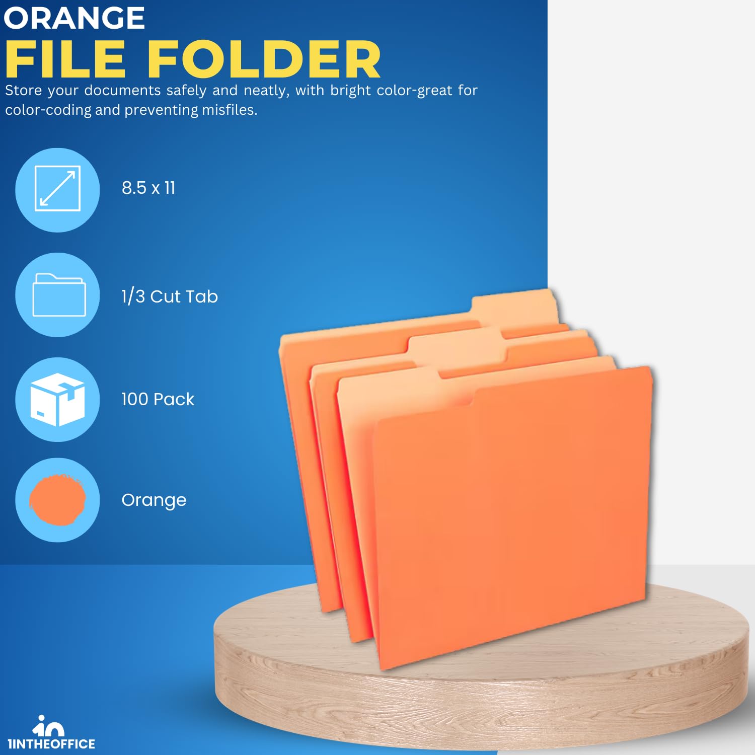 Snapklik.com : 1InTheOffice Orange Folder, Orange File Folders, Durable ...