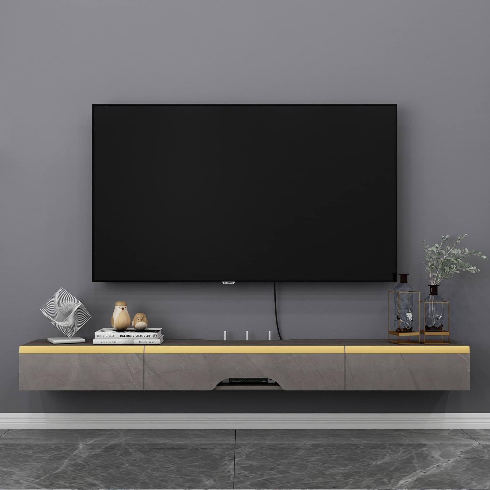 Amazon.com: Atelier Mobili Floating TV Stand, Floating Entertainment ...