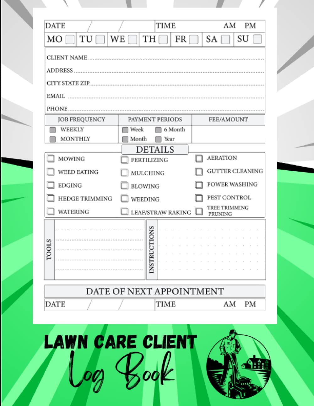 Lawn Care Client Log Book: Lawn Care Business Book | Lawn Mowing And ...