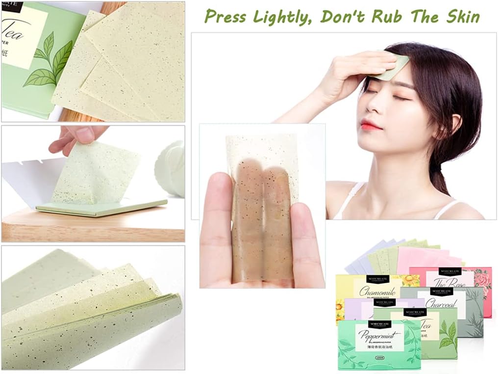 Anlising 600 PCS Facial Oil Blotting Paper, Natural Oil Absorbing ...