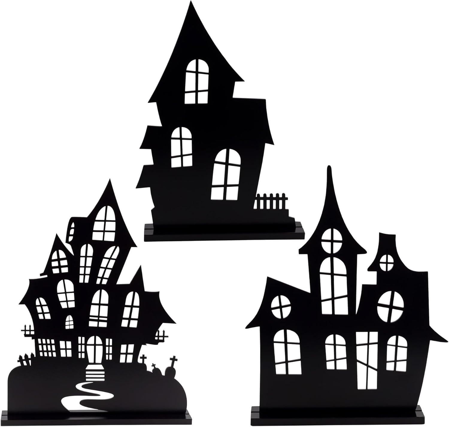Amazon.com: AuldHome Design Spooky Halloween House Village Silhouettes ...
