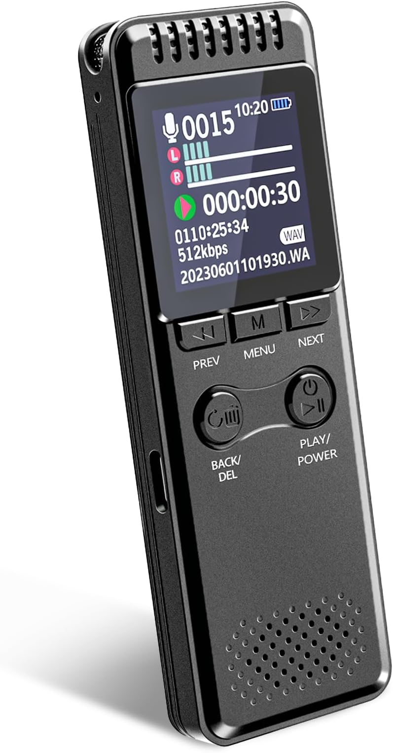 Vivaniir 64GB Digital Voice Recorder, 80 Hours Long-Lasting Battery ...