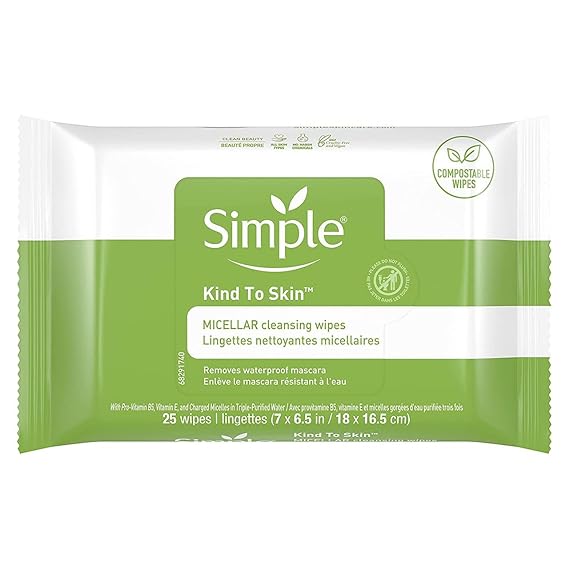 Amazon.com: Simple Facial Wipes Micellar, 25 Count (Pack of 6) : Beauty ...