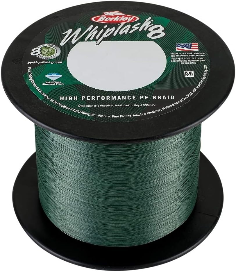 Berkley Whiplash 8 Braided Fishing Line - 100% Dyneema 8 Strand Braid ...