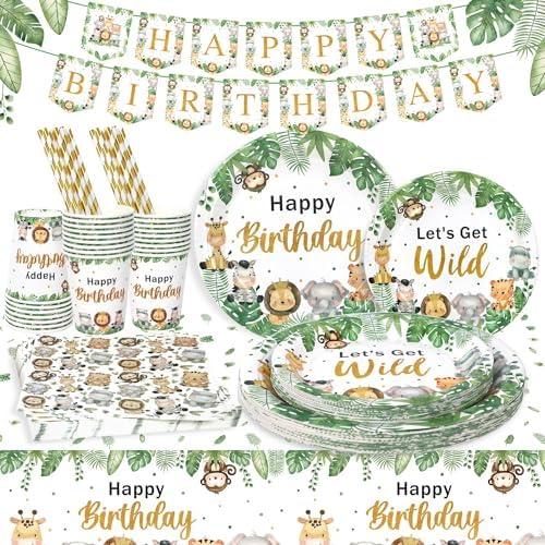 Amazon.com: 102 Piece Safari Birthday Decorations Set Including safari ...