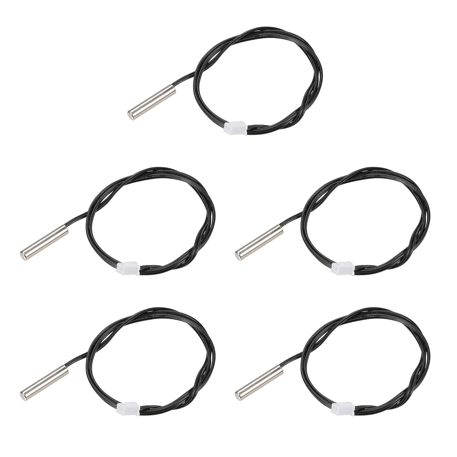 uxcell 5pcs 5K Temperature Sensor Probe, Stainless Steel NTC Thermal ...