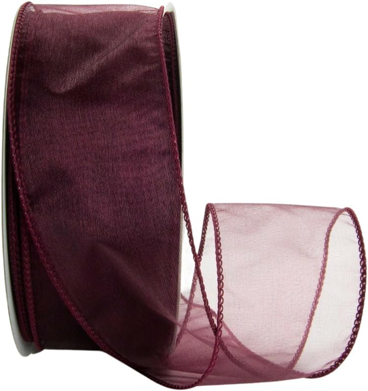 Amazon.com: Autupy Wine Red Organza Sheer Ribbon 1-1/2 x 50 Yards ...