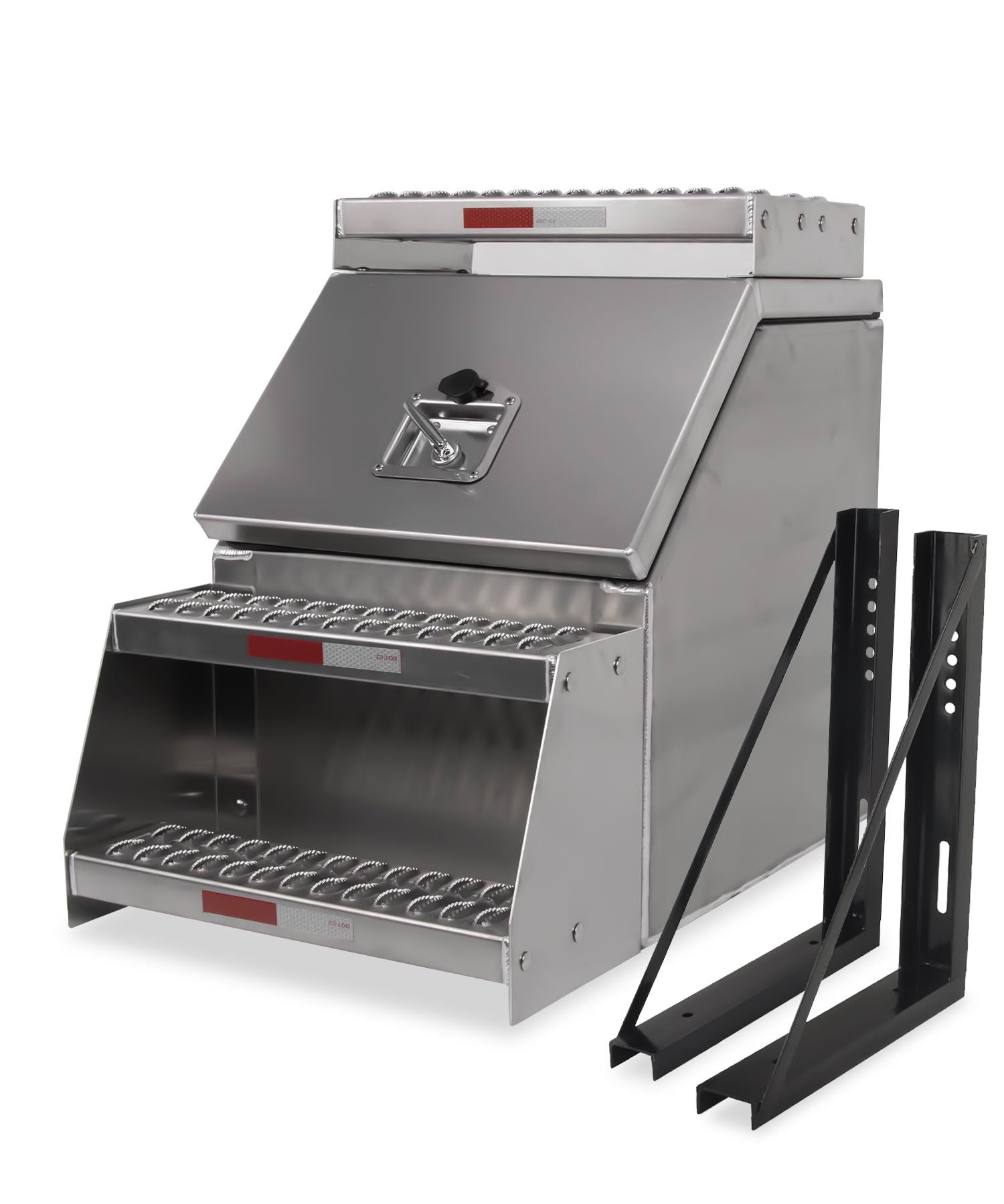 Snapklik.com : Aluminum Side Storage Saddle Step Box Heavy Duty Tool ...