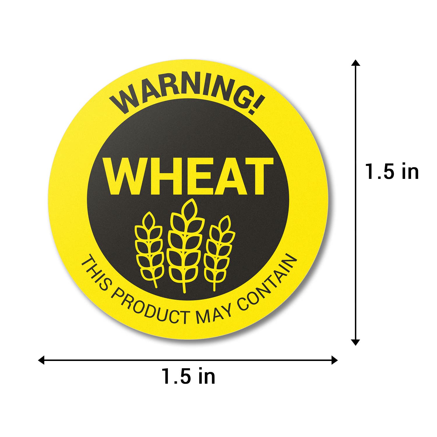 Snapklik.com : Wheat Allergy Warning Stickers - 1.5 Inch Circle Dots ...