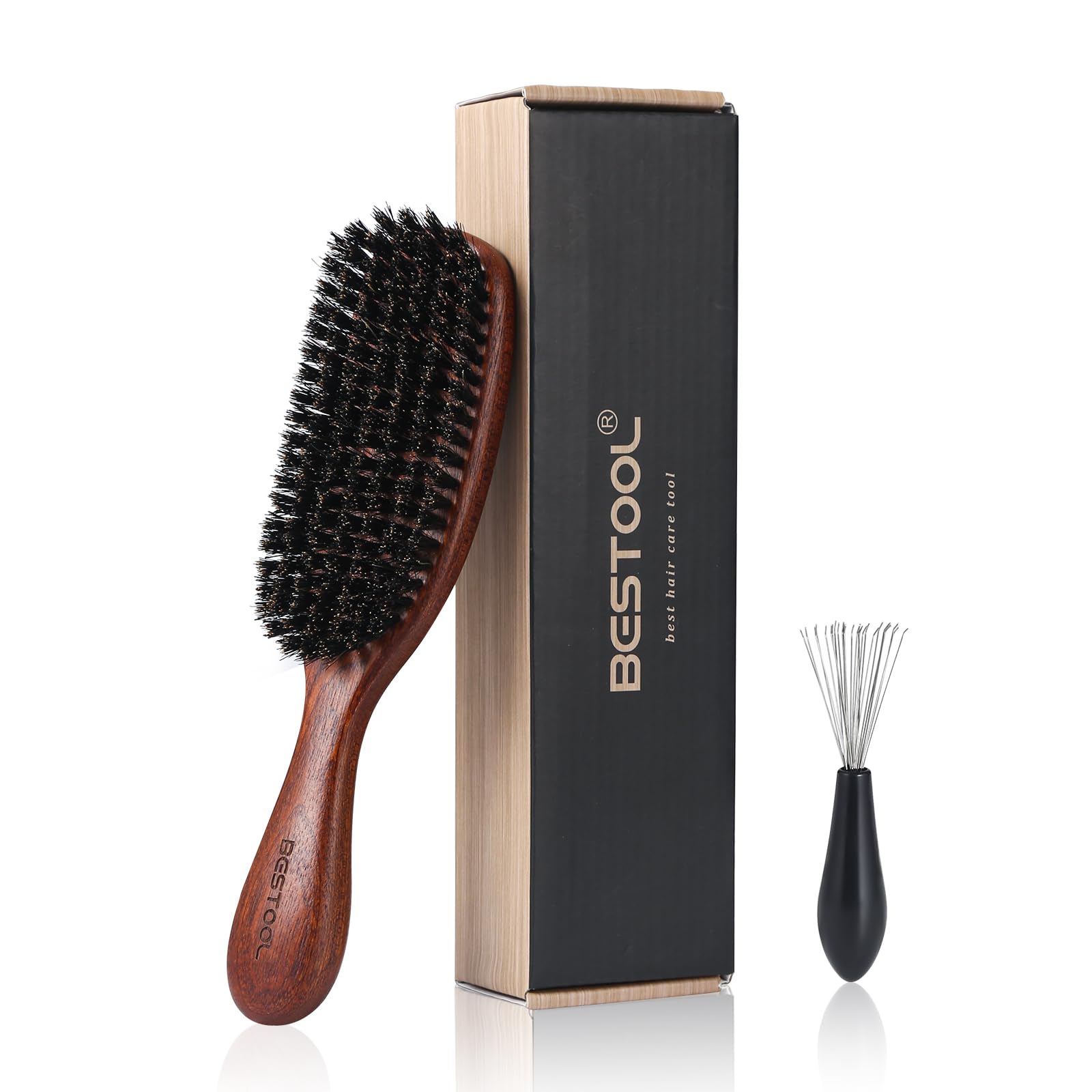 BESTOOL Spazzola per capelli, setole di cinghiale per uomo e donna ...