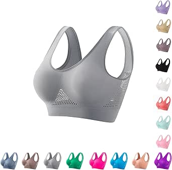 Bacrelax Breathable Sports Bras for Women Plus Size Anti-Sagging High ...