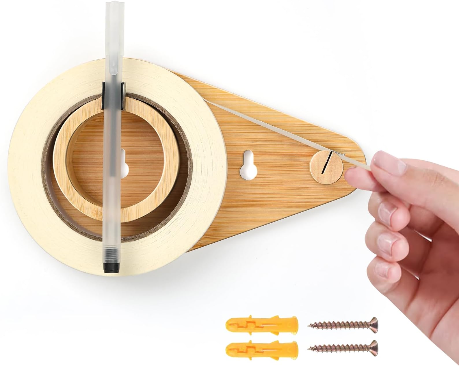 Amazon.com : Wood Wall Mounted Masking Tape Dispenser 1 Inch Kitchen ...