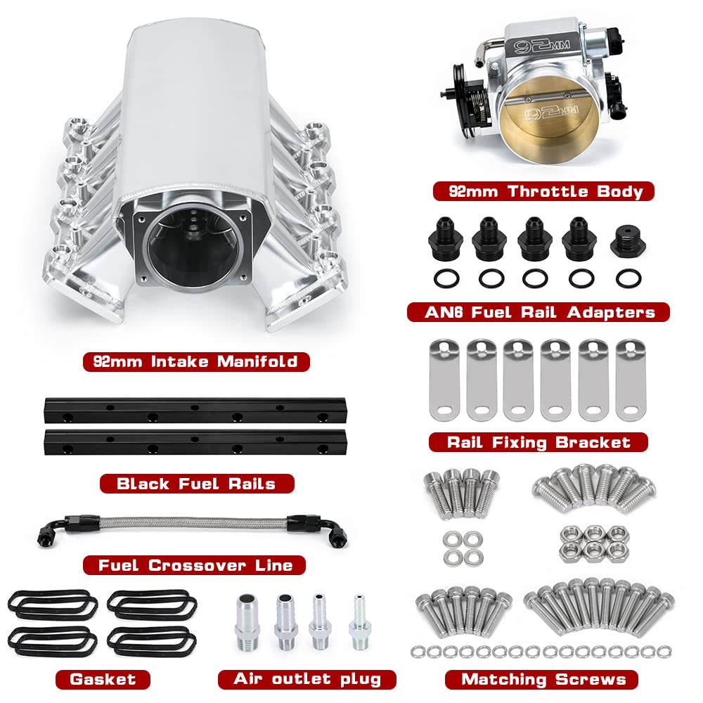 92MM Intake Manifold with Fuel Rails & Throttle Body for 97-09 ...