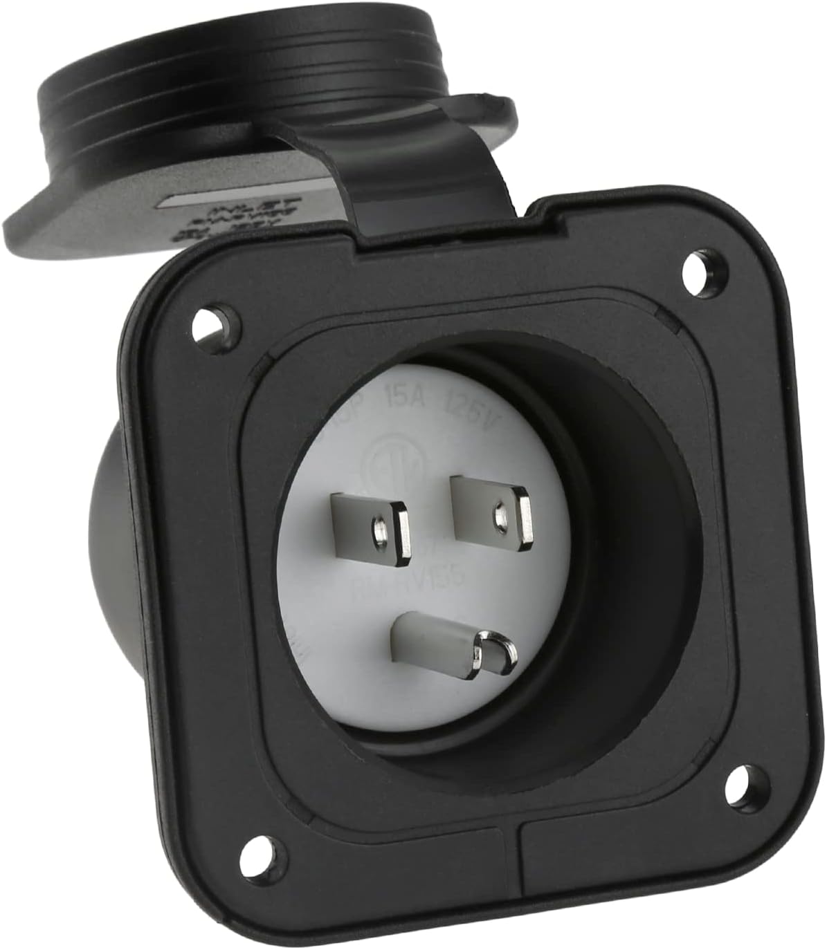 Cooper Wiring Devices 5278-BOX Flanged Inlet 15A 125V 2P3W Metal Shell ...