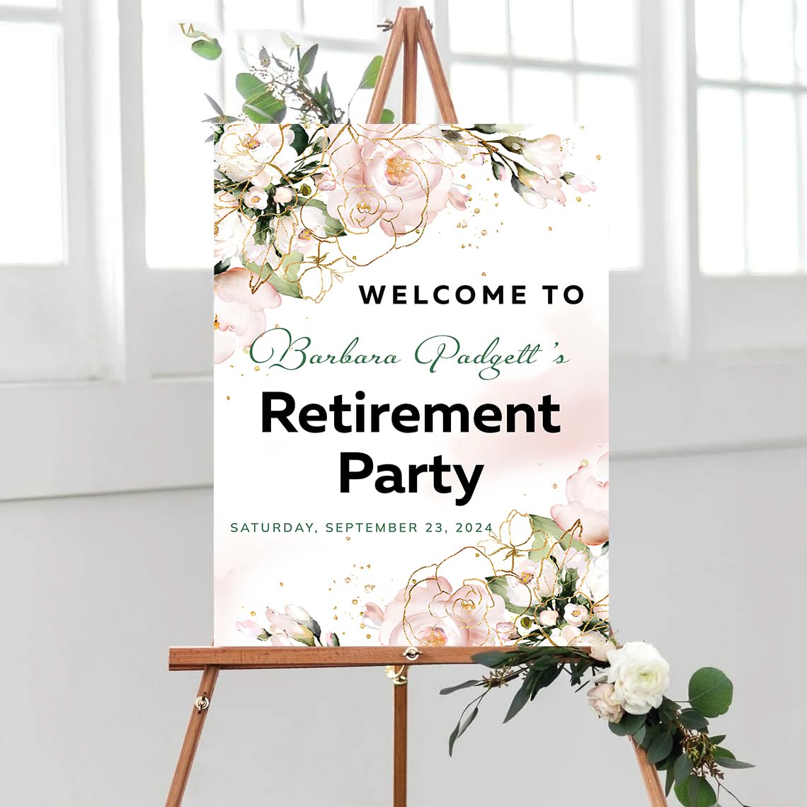 Amazon.com : Personalized Retirement Celebration Welcome Sign, Custom ...