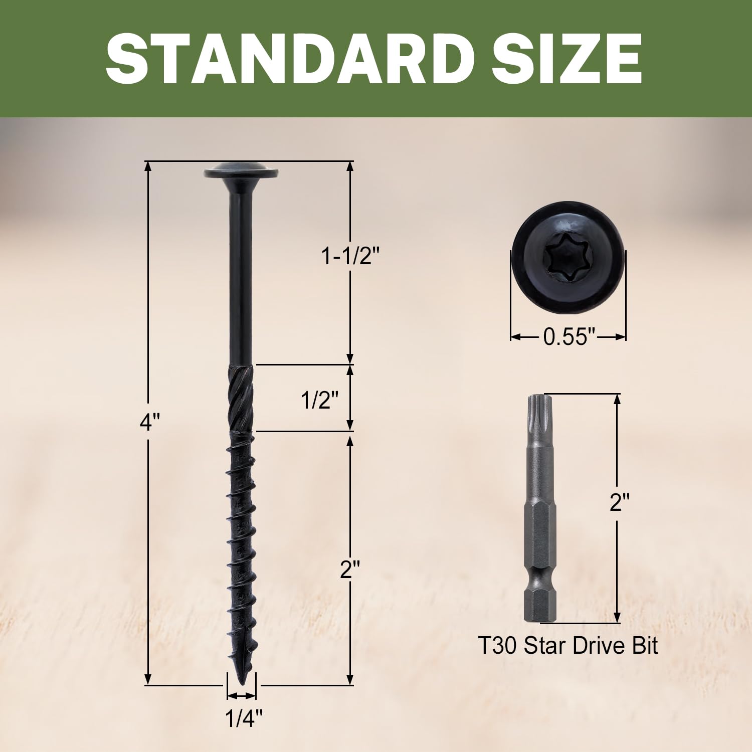 Snapklik.com : LIONMAX Lag Screws 4 Inch, Structural Wood Screw #14 X 4 ...